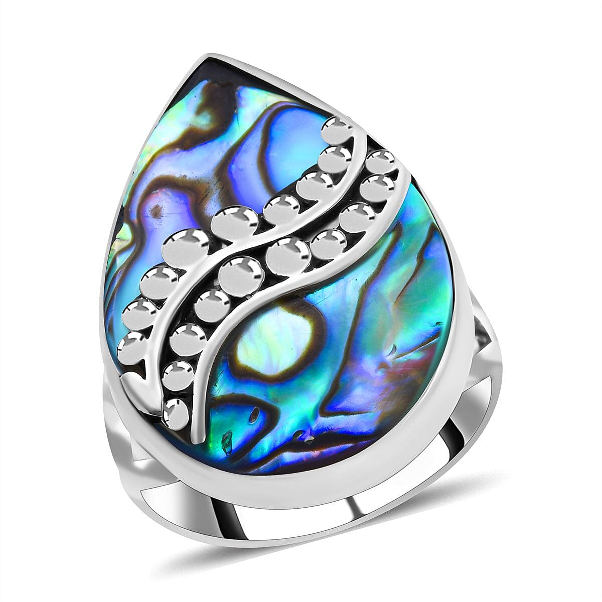 Sajen Silver Collection - Abalone Shell Ring in Sterling Silver ...