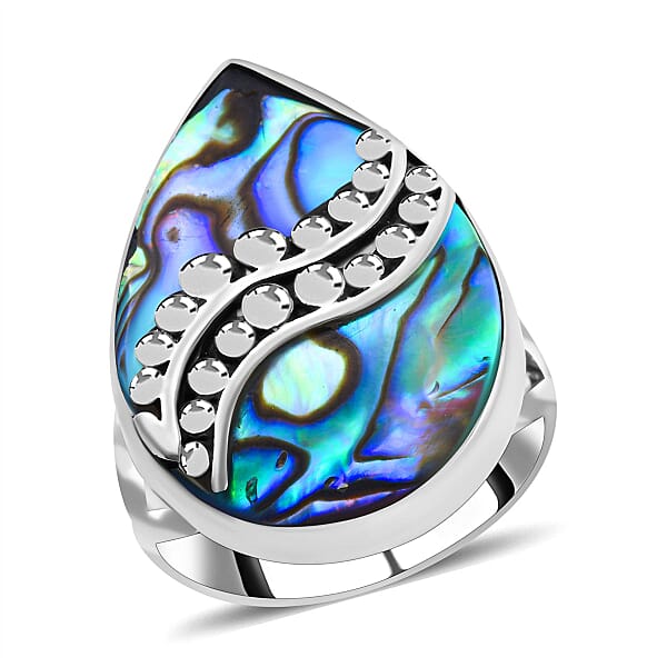 Sajen Silver Collection - Abalone Shell Ring in Sterling Silver ...