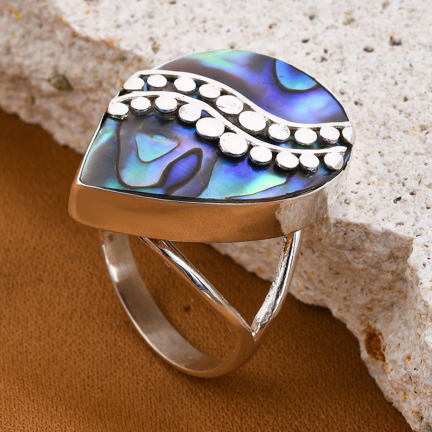 Sajen Silver Collection - Abalone Shell Ring in Sterling Silver ...