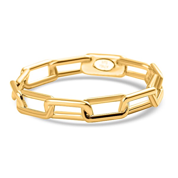9K Yellow Gold Paperclip Chain Link Ring - 6726522 - TJC