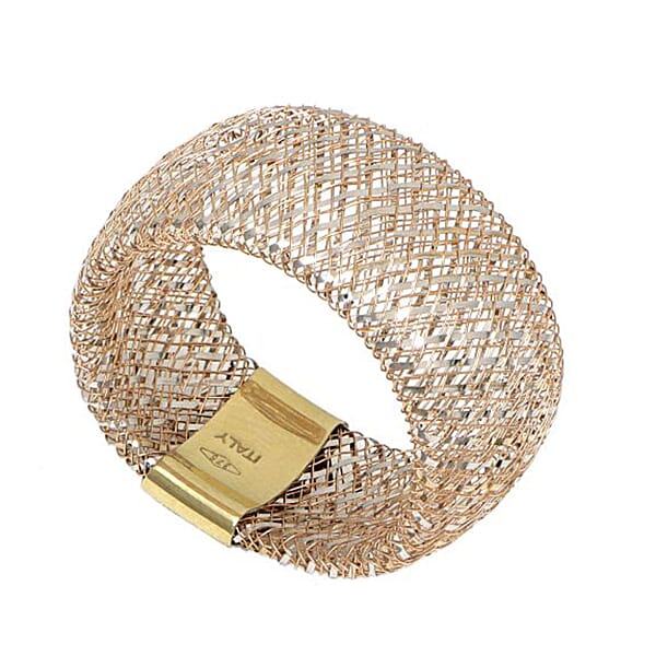 Vicenza Collection Italian Made Stretchable Ring (Size Large) (Size P ...