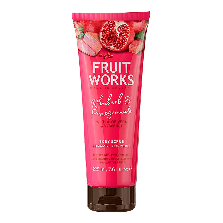 FruitWorks: Rhubarb & Pomegranate Body Scrub (With Aloe Vera & Vitamin ...