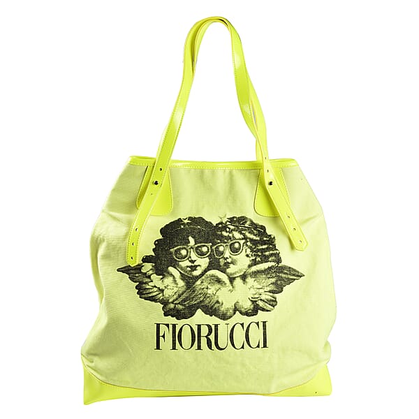 FIORUCCI Eco-Friendly Angle Printed Canvas Tote Bag with Zipper Closure ...