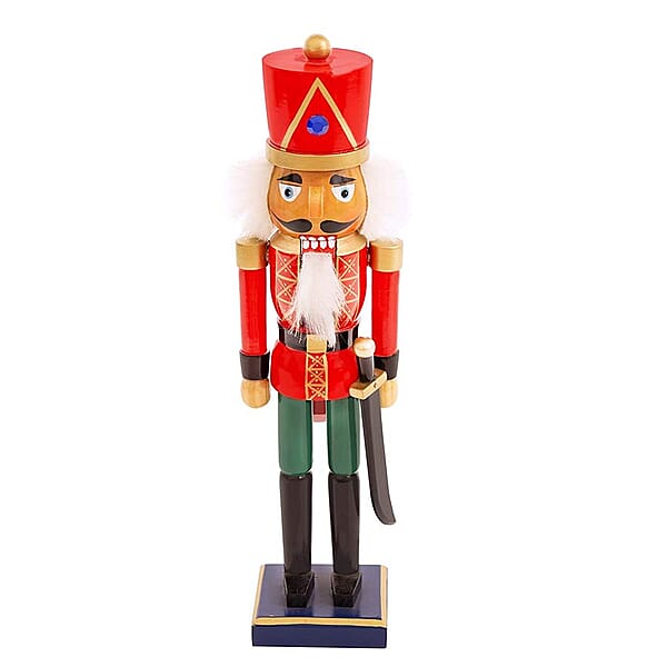 35.5cm Red, White and Multi Wooden Nutcracker - 6872269 - TJC