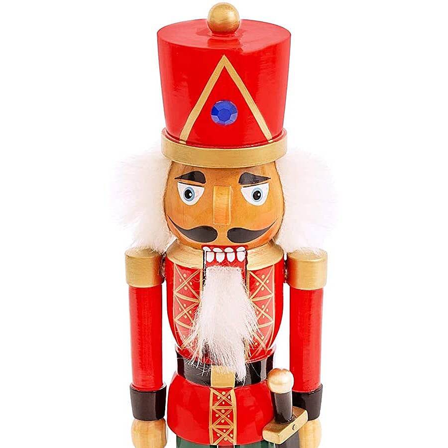 35.5cm Red, White and Multi Wooden Nutcracker - 6872269 - TJC