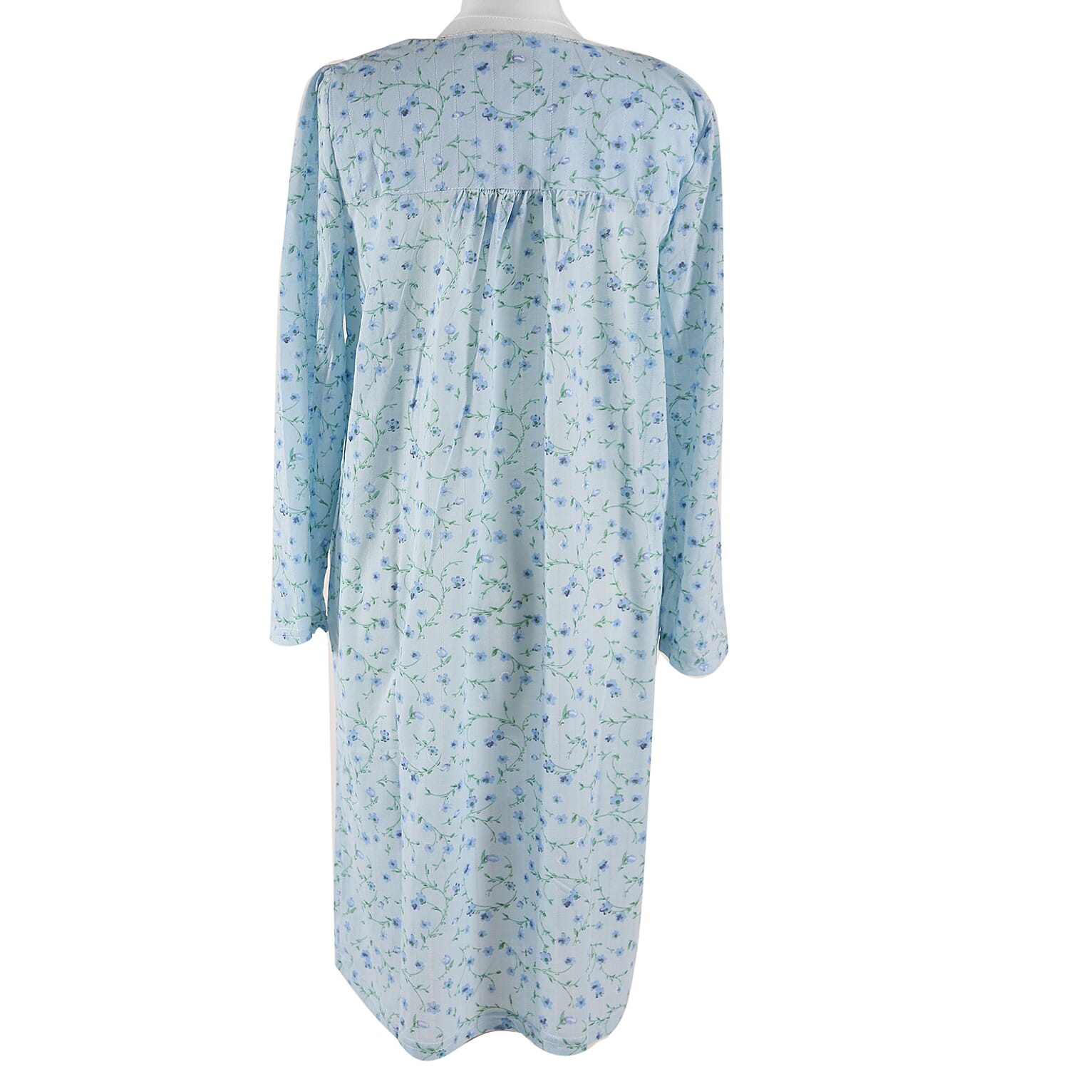 Amanda Paige Sleepwear Light Blue Soft Knit Nightgown in Floral Pattern ...