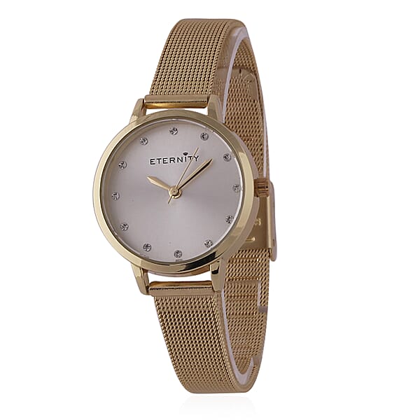 ETERNITY Studded Ladies Watch with Gold Tone Mesh Strap - 6881948 - TJC
