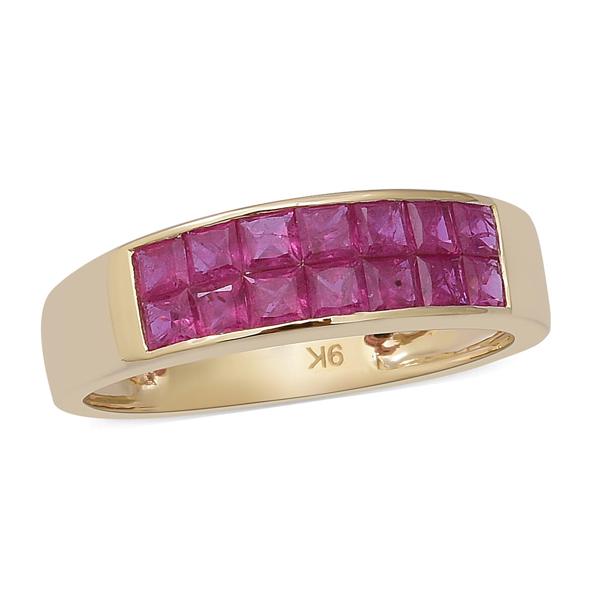 2 Ct. Ruby Band Finesse Ring in 9K Yellow Gold - M6885972 - TJC