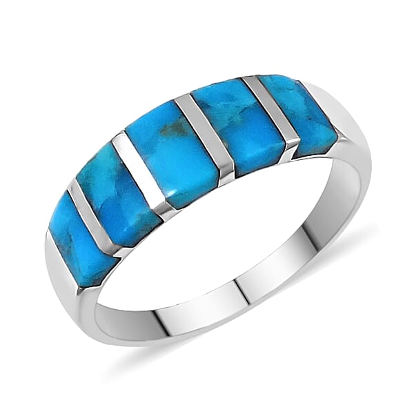 Santa Fe Collection - Turquoise 5 Stone Ring in Sterling Silver ...