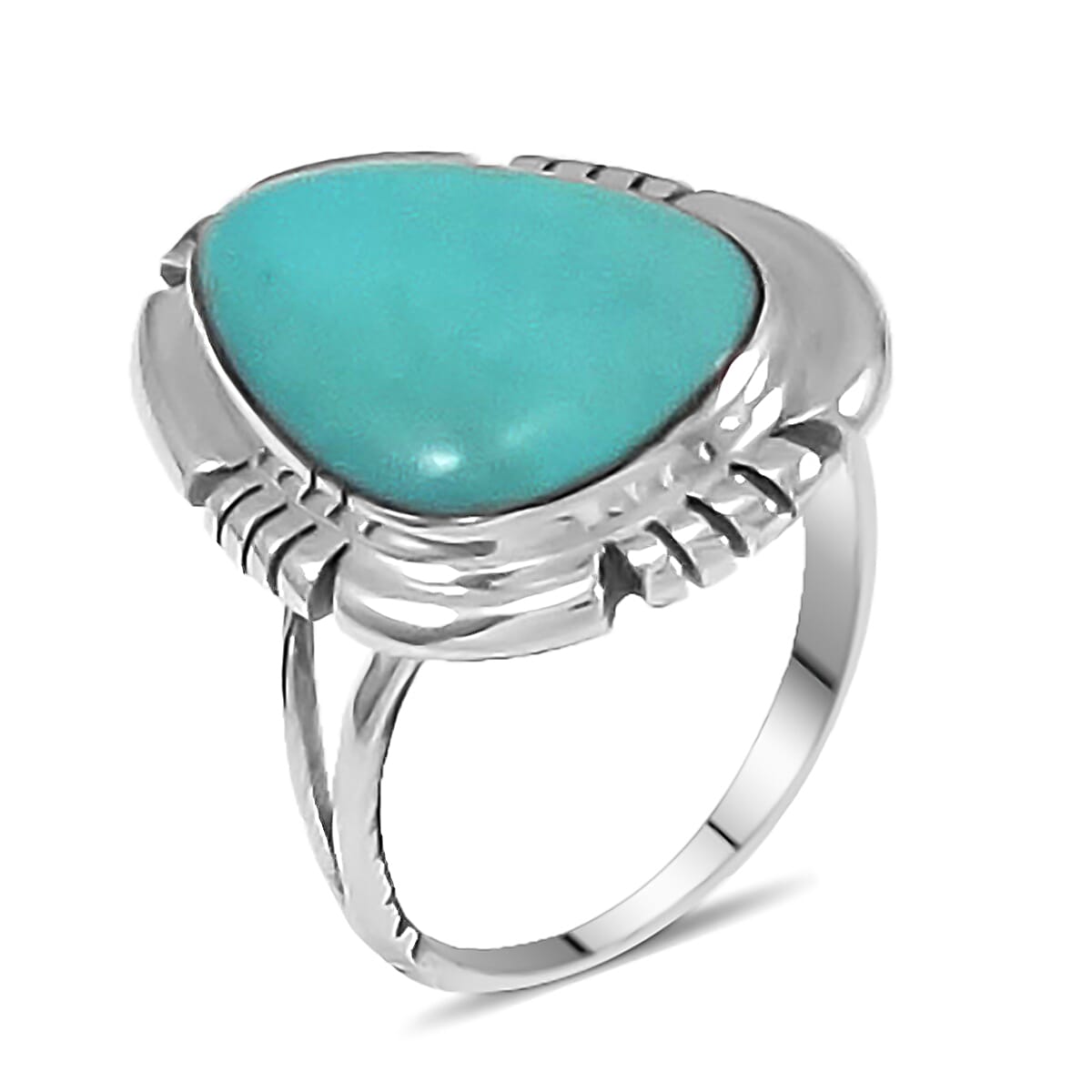 Santa Fe Collection - Turquoise Ring in Sterling Silver 2.00 Ct ...