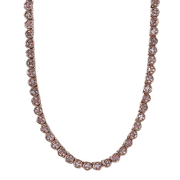 Natural Uncut Pink Diamond Necklace (Size - 20) in 18K Vermeil Rose ...