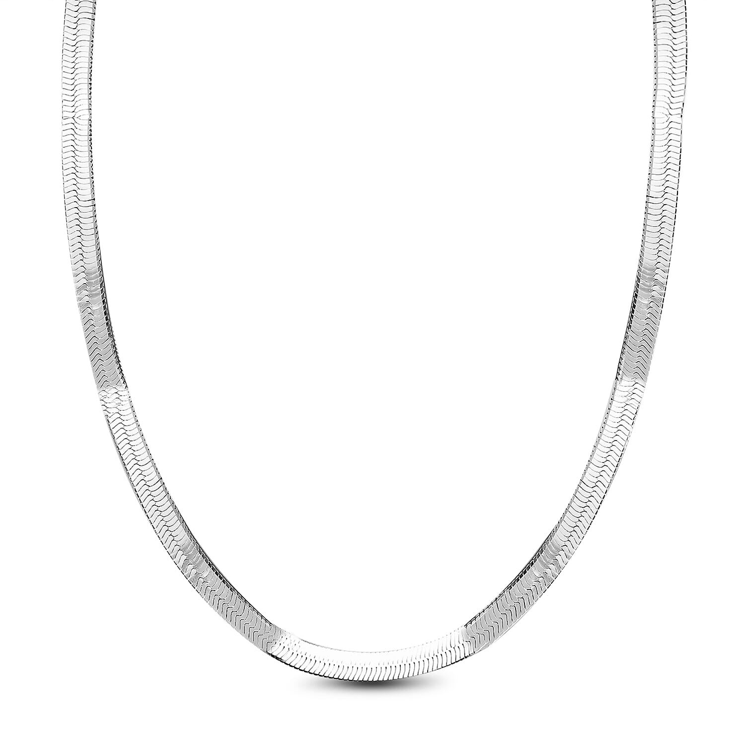 Sterling Silver Herringbone Necklace (Size - 20) with Lobster Clasp ...