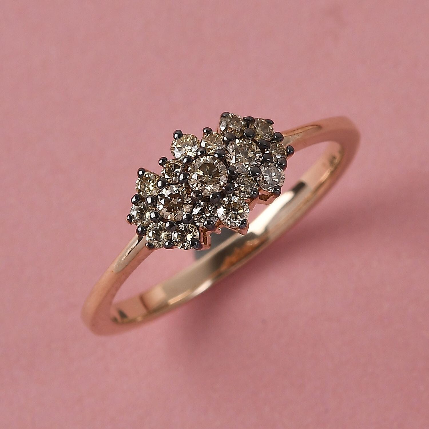 14K Yellow Gold SGL Certified Natural Green Diamond (I1-I2) Boat Ring 0 ...