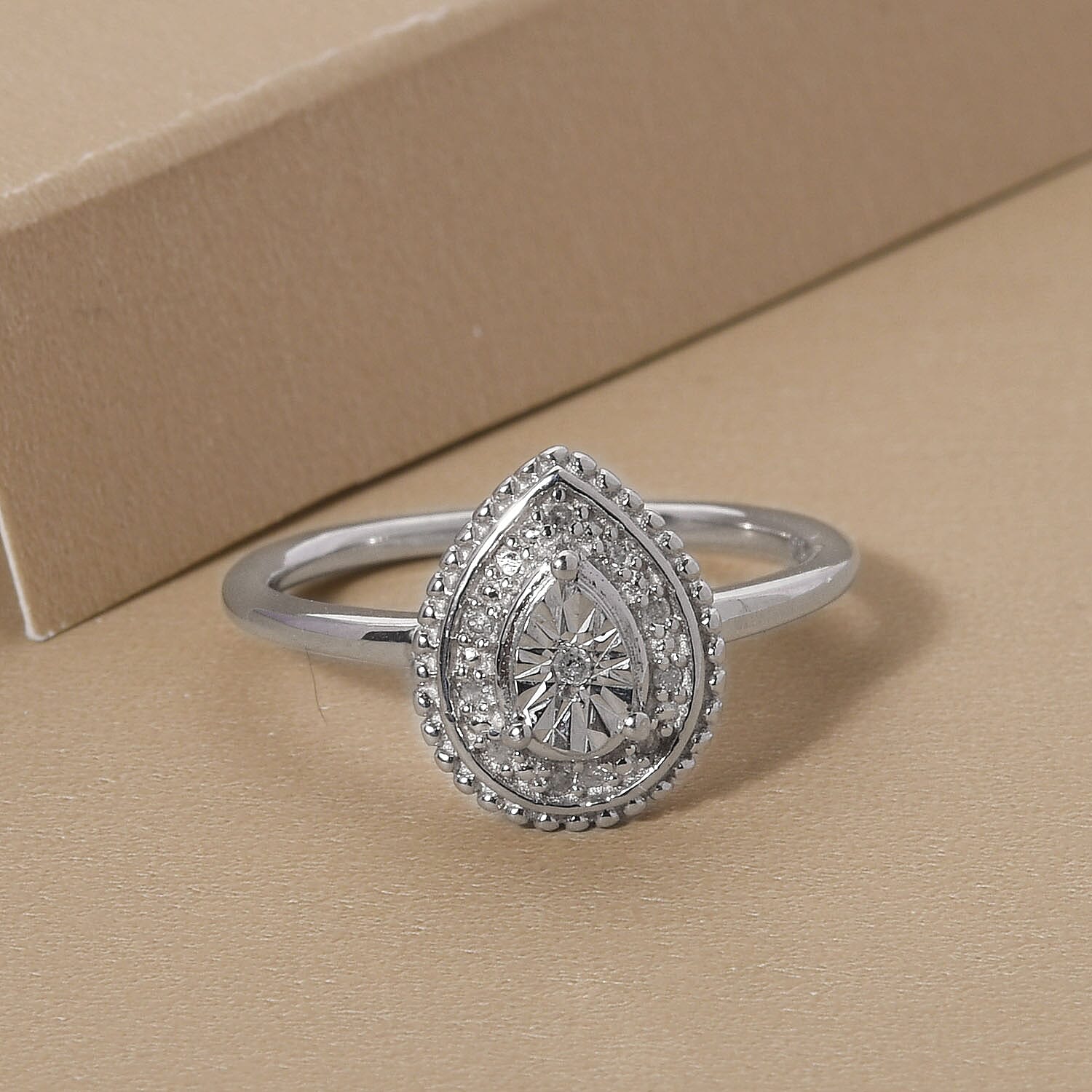 Diamond Ring in Platinum Overlay Sterling Silver - 7073211 - TJC