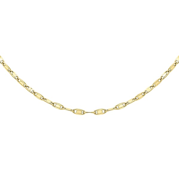 9K Yellow Gold Flat Oval Link Chain 18 Inch - 7078109 - TJC