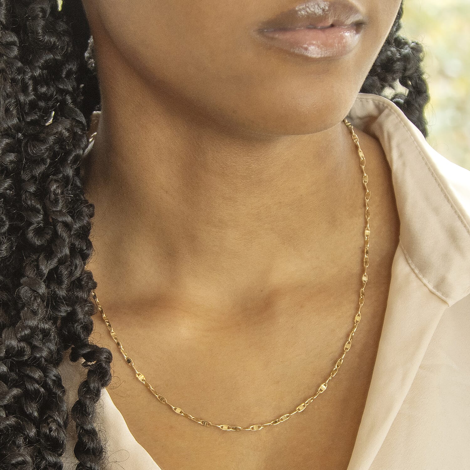 9K Yellow Gold Flat Oval Link Chain 18 Inch - 7078109 - TJC