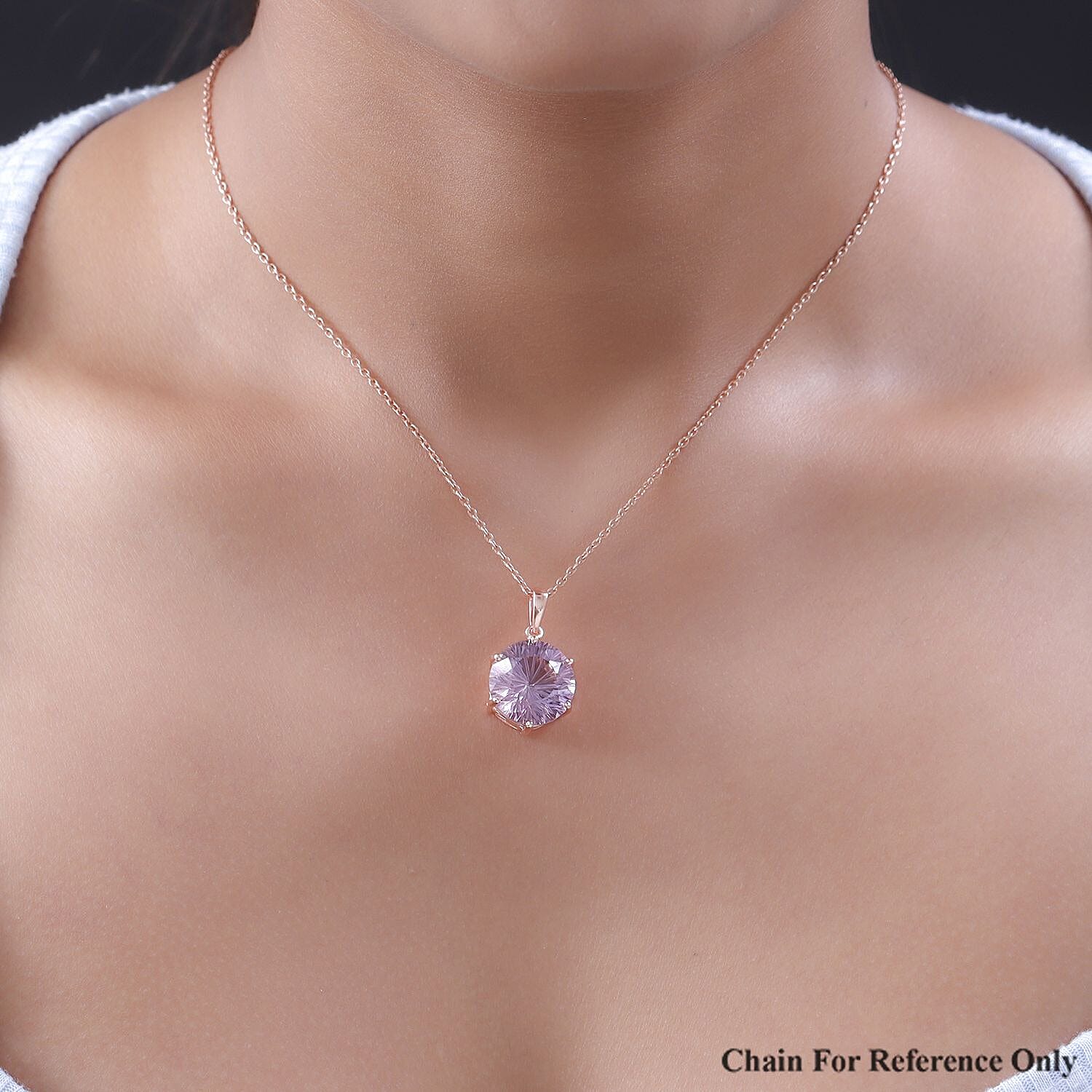 Hanabi Cut Rose De France Amethyst Pendant in 18K Vermeil Rose Gold ...