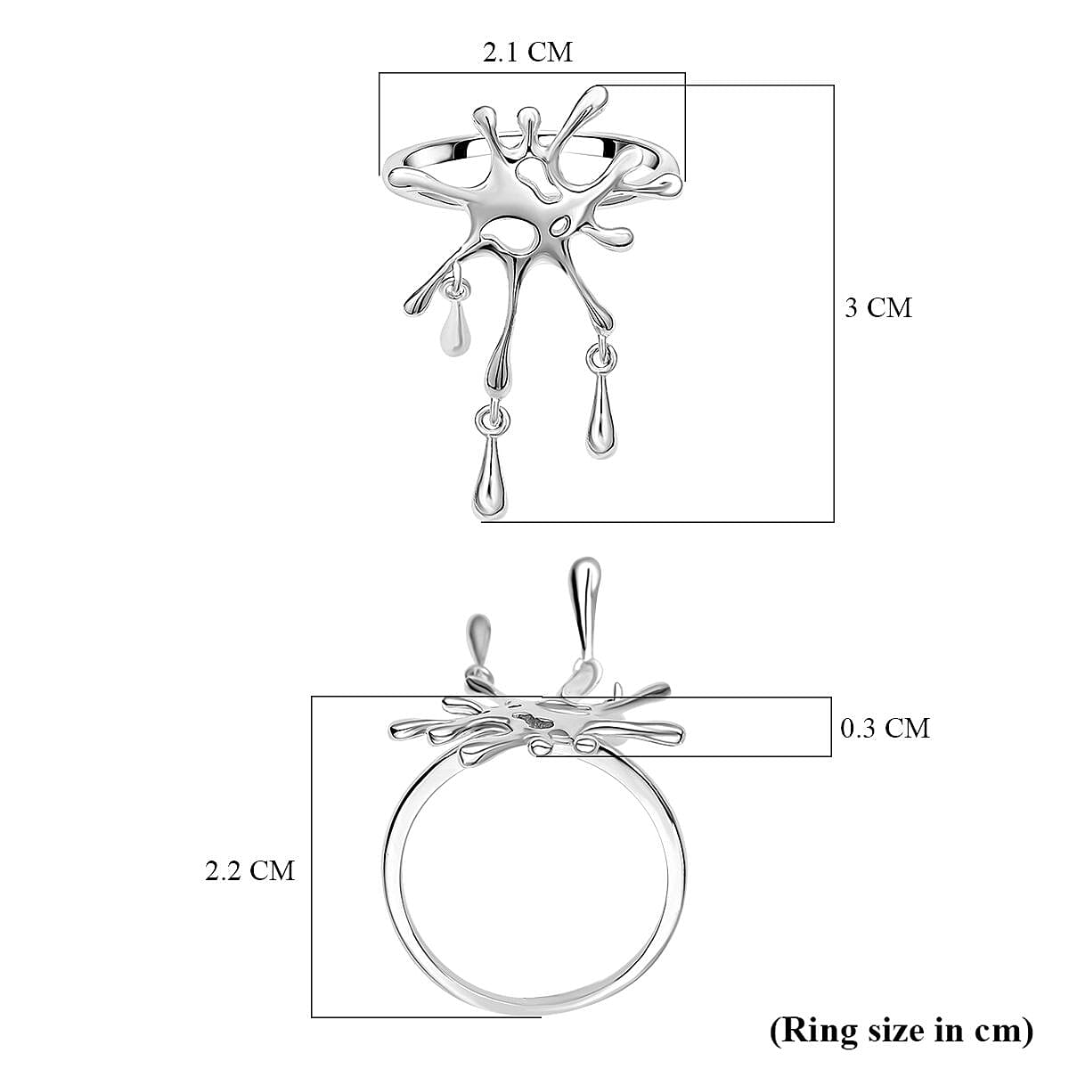 Lucy Q Splash Collection - Rhodium Overlay Sterling Silver Ring ...