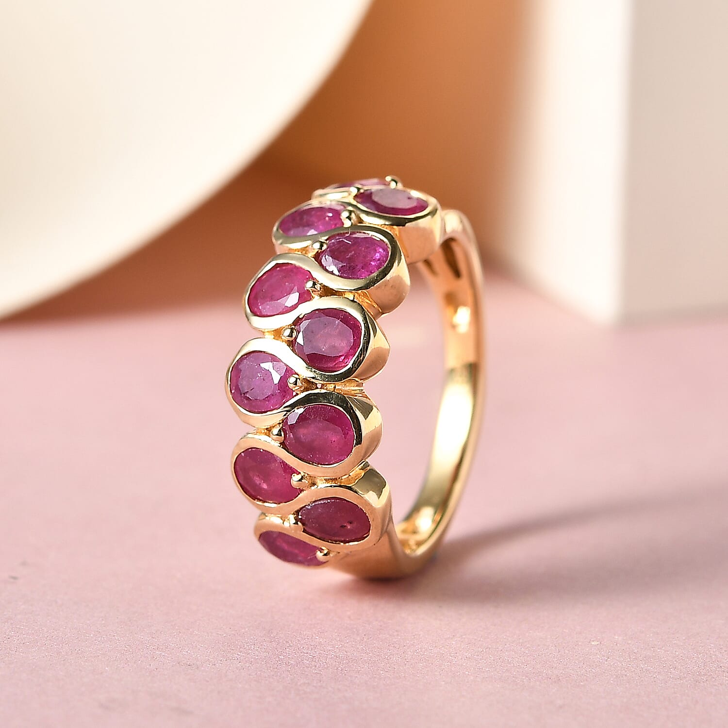African Ruby Ring in 18K Yellow Gold Vermeil Plated Sterling Silver 2. ...