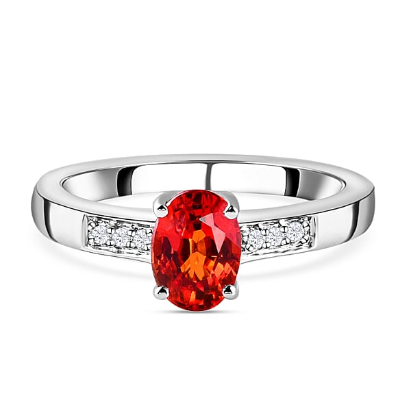 RHAPSODY AAAA Red Sapphire and Diamond VS EF Classic Ring in 950 ...