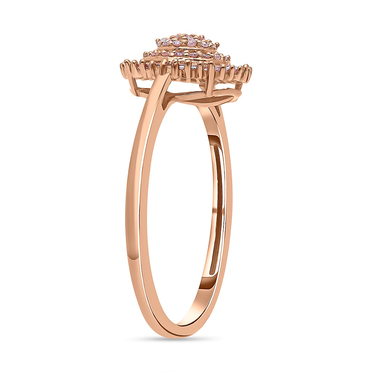 9K Rose Gold Natural Pink Diamond Ring 0.33 Ct. - 7165476 - TJC