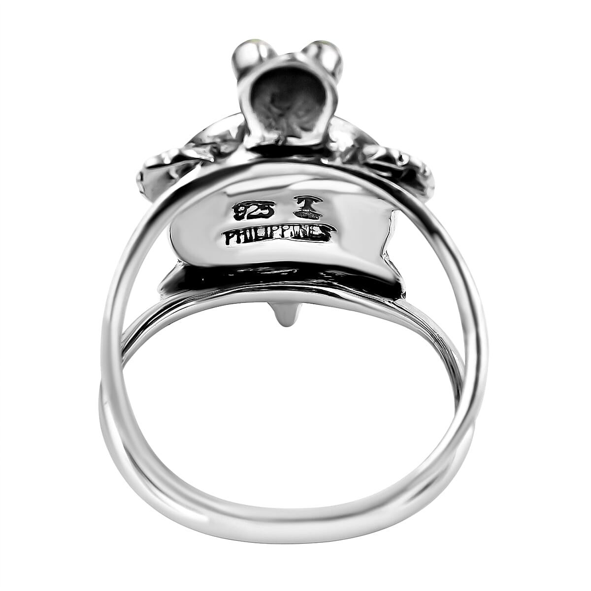 Santa Fe Collection - Turquoise Ring in Rhodium Overlay Sterling Silver ...