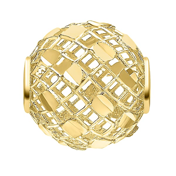 9K Yellow Gold 10mm Diamond Cut Mesh Ball Pendant - 7188549 - TJC