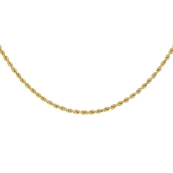 9K Yellow Gold Rope Chain 22 Inch - 7190068 - TJC