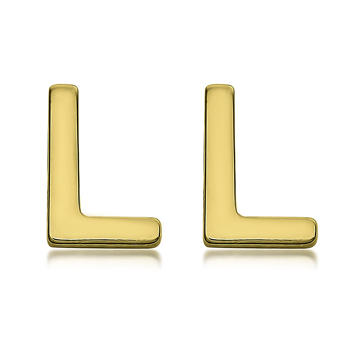 9K Yellow Gold 3.5mm X 5mm L Initial Stud Earrings 7190180 TJC