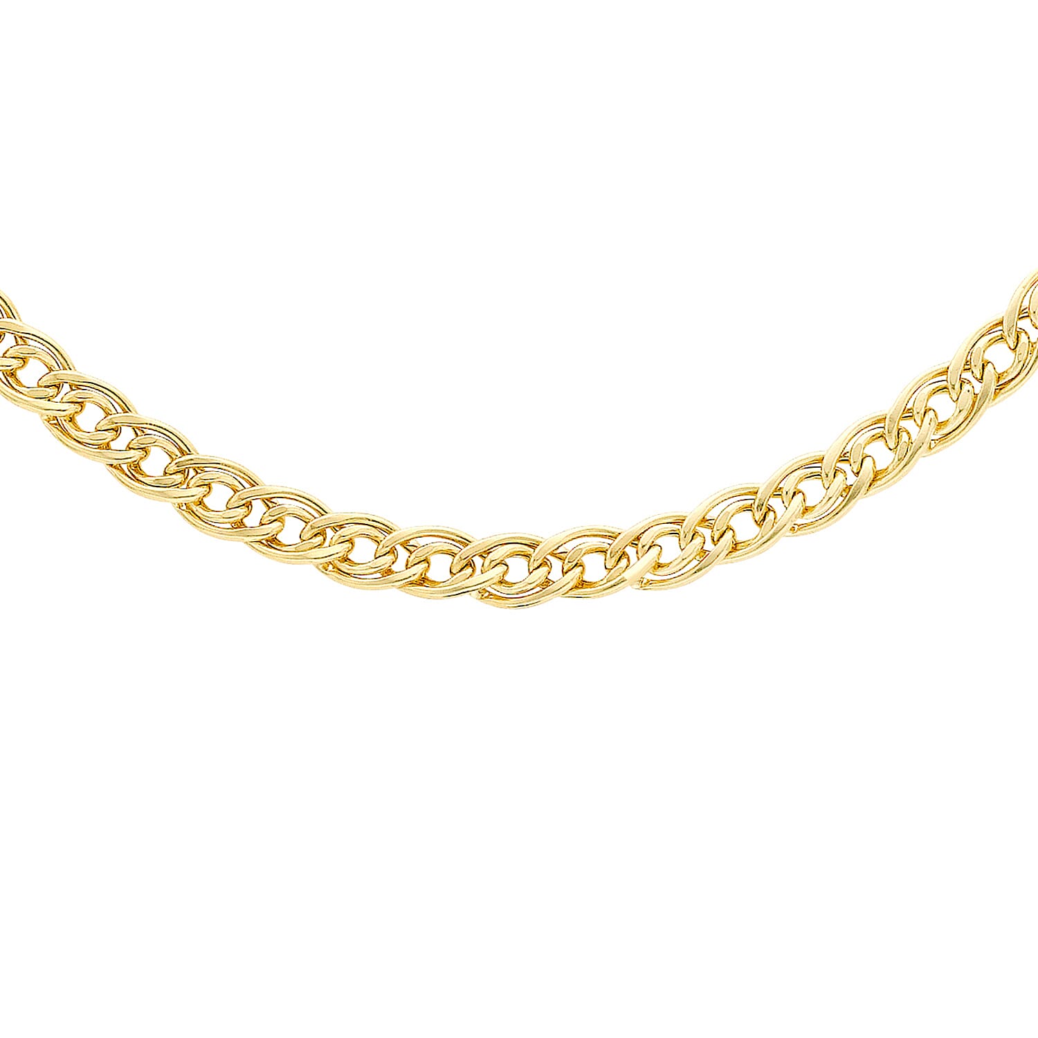 9K Yellow Gold Double Curb Chain 20 Inch - 7190334 - TJC