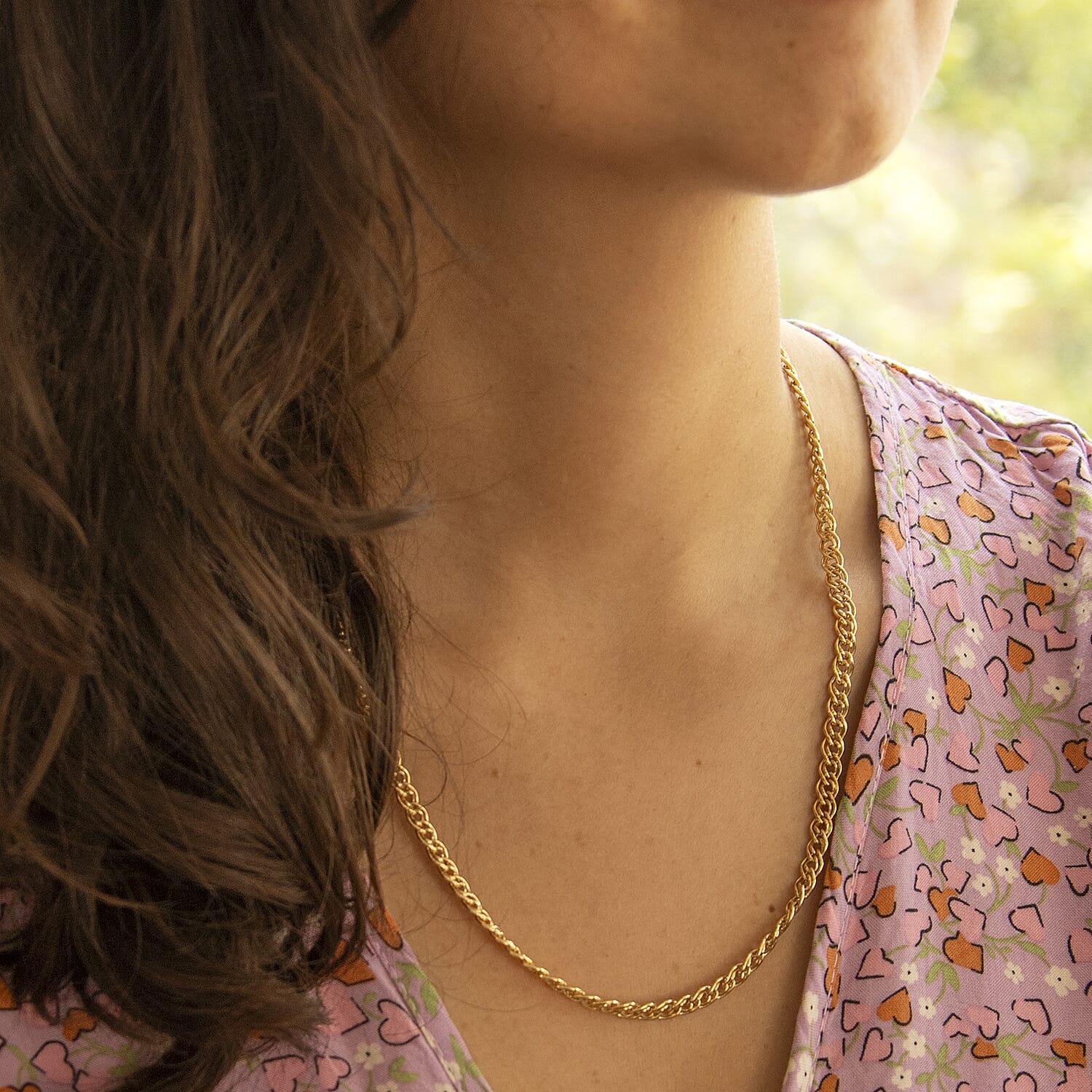 9K Yellow Gold Double Curb Chain 20 Inch - 7190334 - TJC