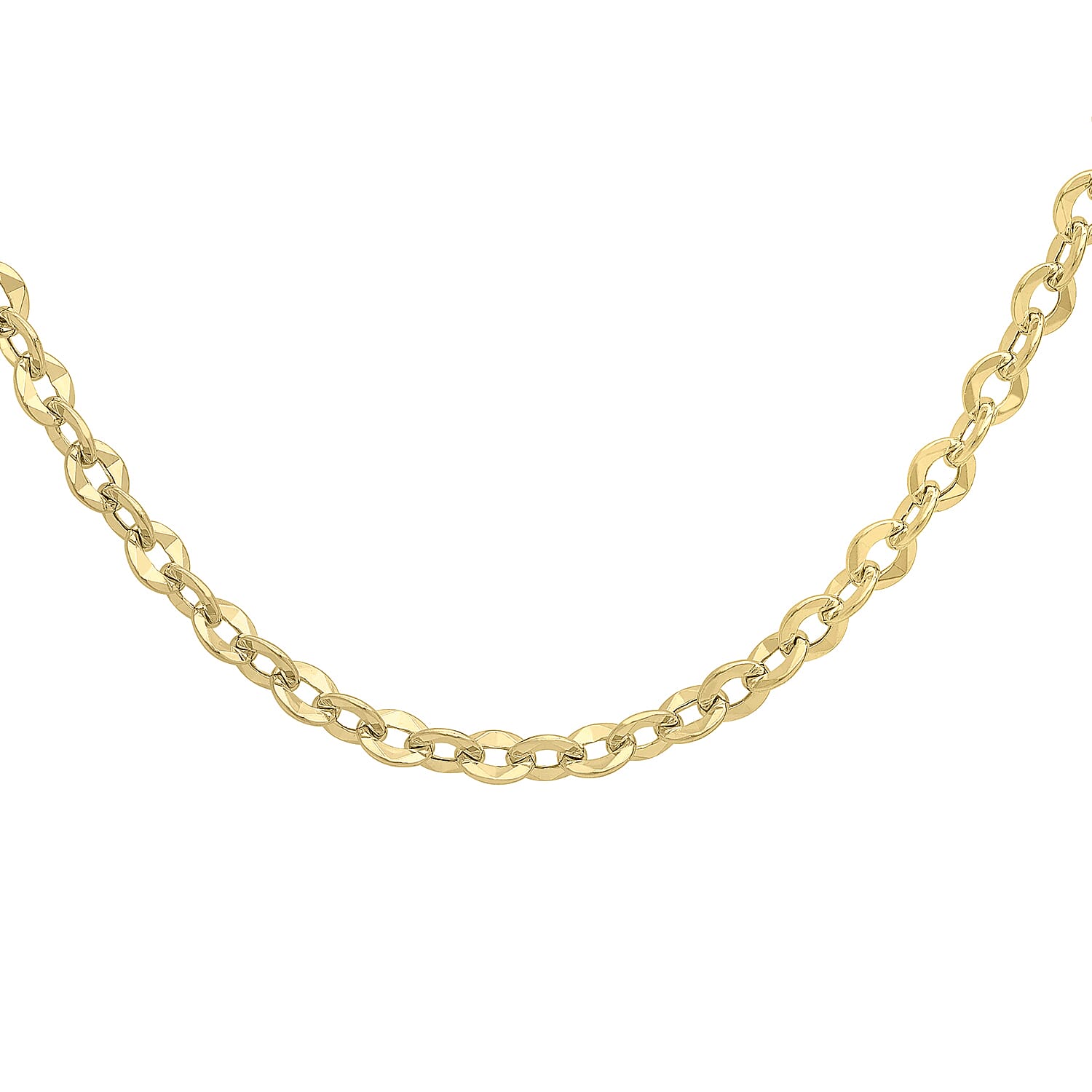 9K Yellow Gold Diamond Cut Trace Chain 20 Inch - 7190385 - TJC