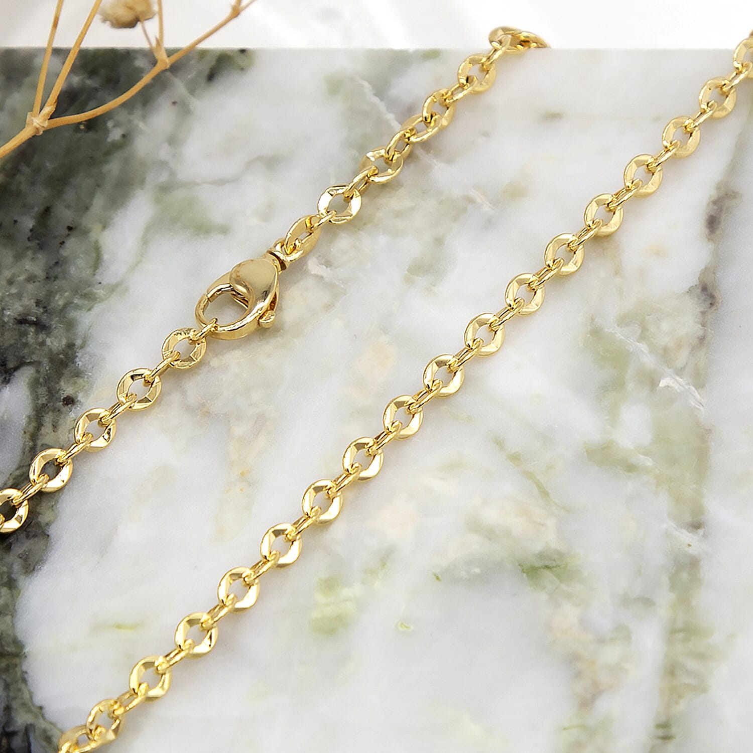 9K Yellow Gold Diamond Cut Trace Chain 20 Inch - 7190385 - TJC