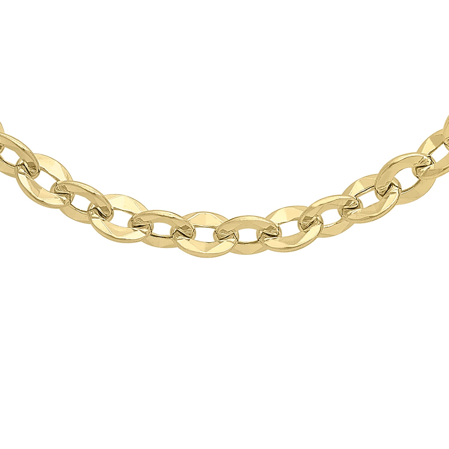9K Yellow Gold Diamond Cut Trace Chain 20 Inch - 7190385 - TJC
