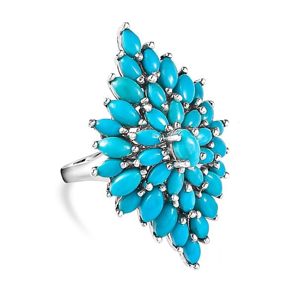 Arizona Sleeping Beauty Turquoise Ring in Platinum Overlay Sterling ...