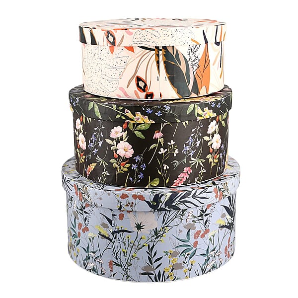 Set of 3 - Millmade Printed Round Multipurpose Gift Box - Multi and ...