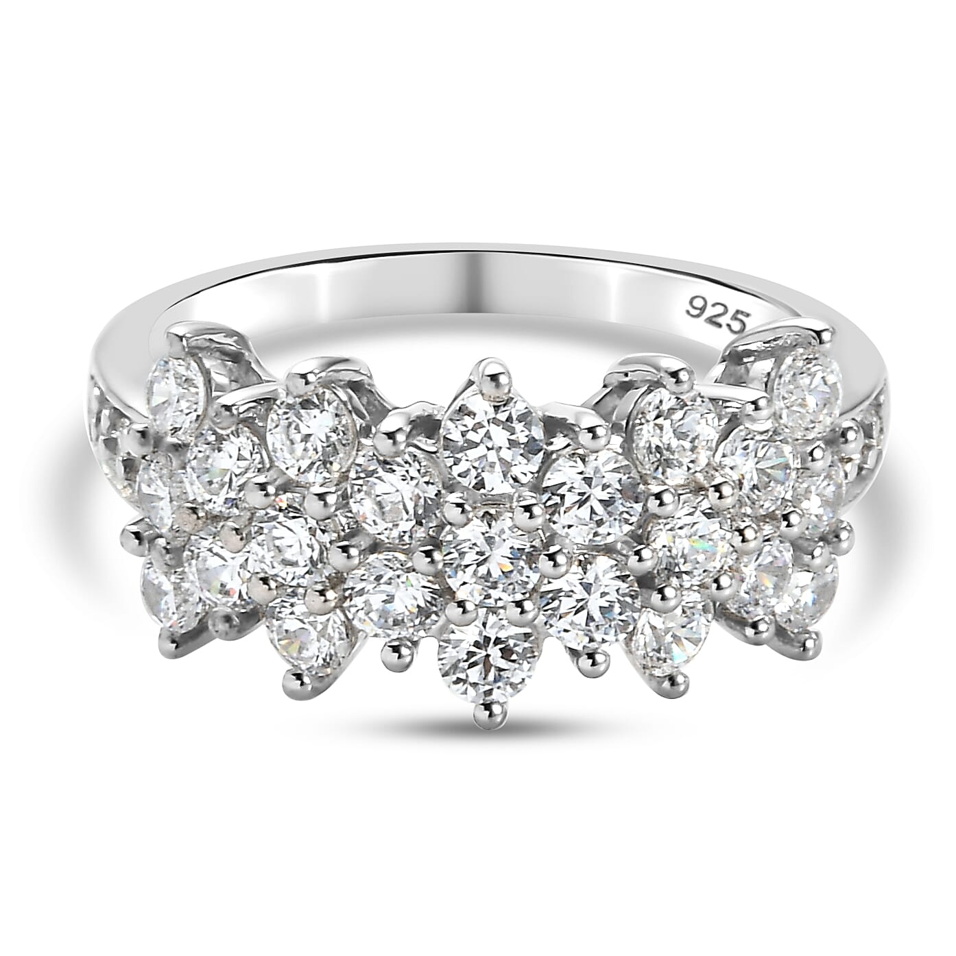 Lustro Stella Made with Finest CZ Boat Ring in Sterling Silver ...