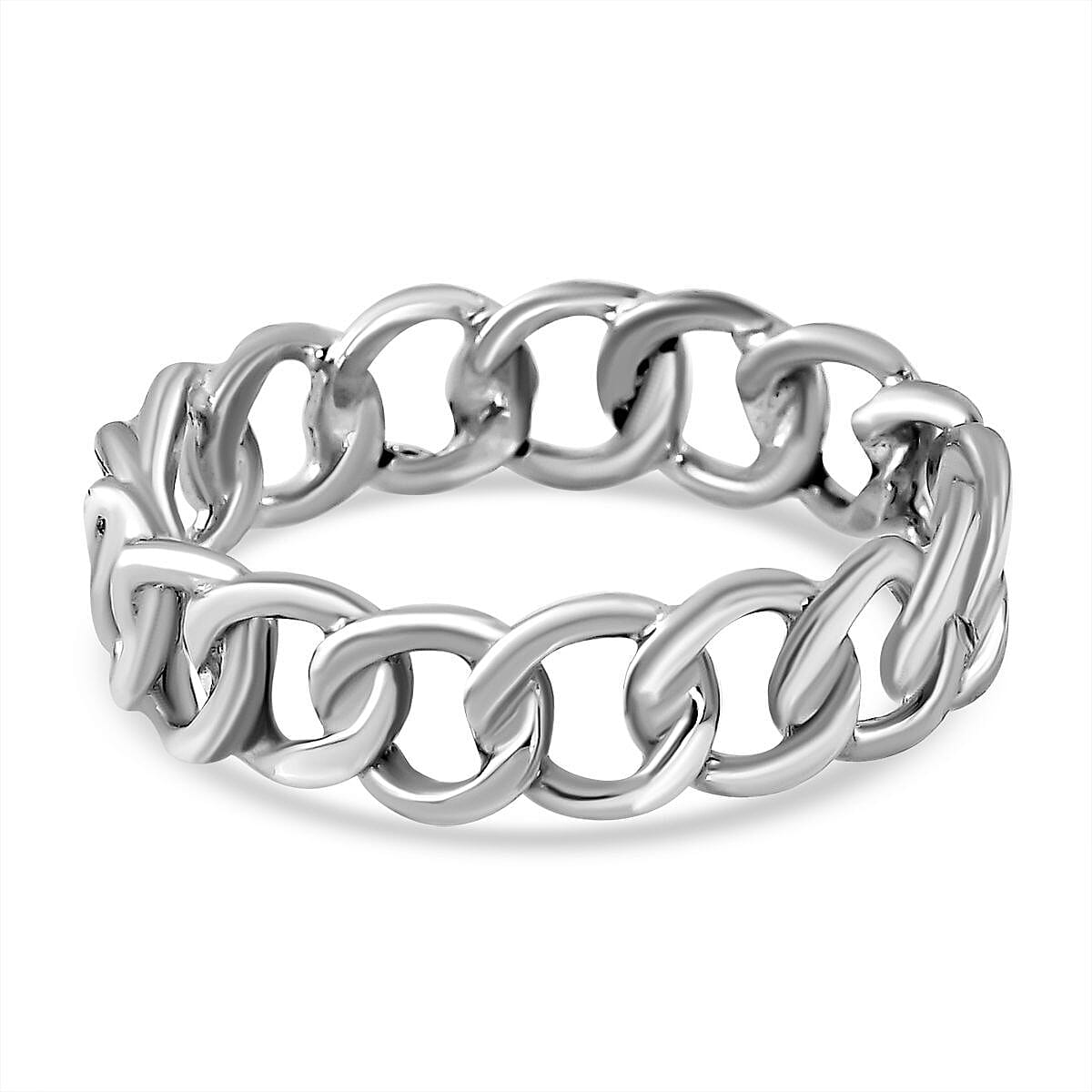 Royal Bali Collection - Sterling Silver Curb Link Ring - 7196306 - TJC