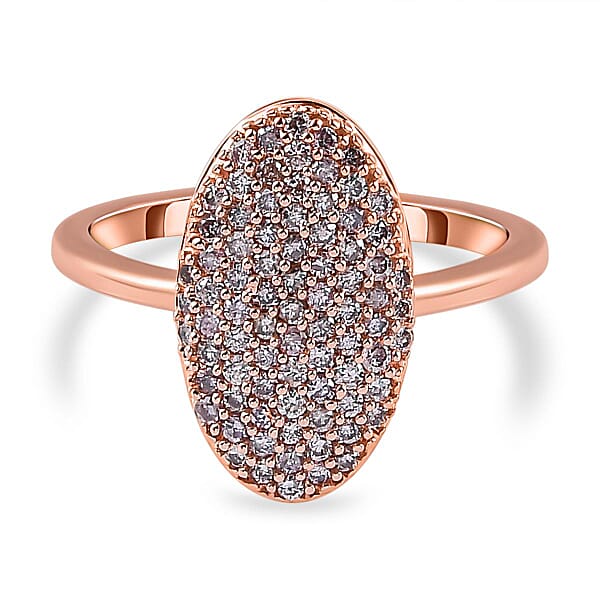 9K Rose Gold SGL Certified Natural Pink Diamond Cluster Ring 0.50 Ct ...