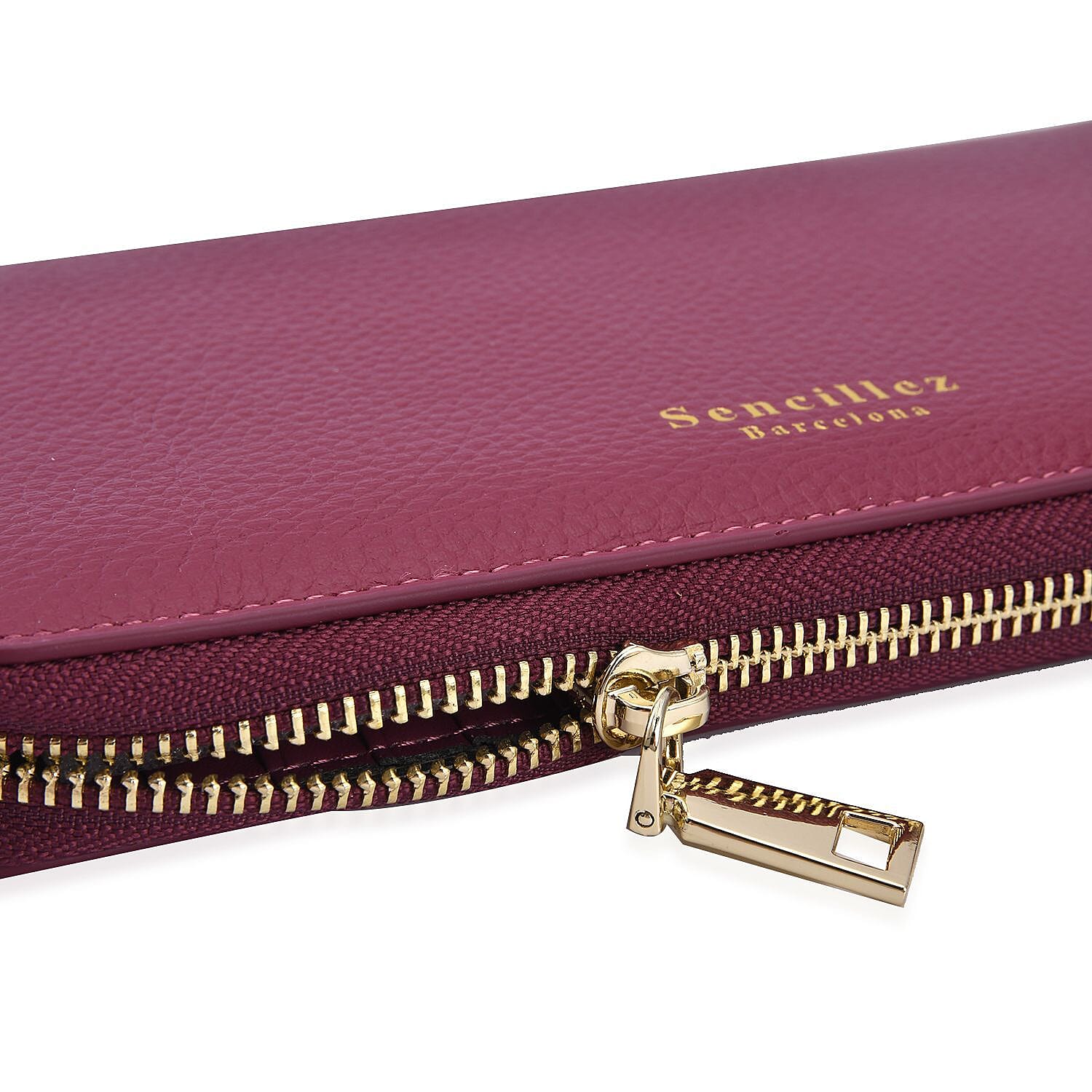 Sencillez 100% Genuine Leather RFID Protected Wallet - Rose Pink ...