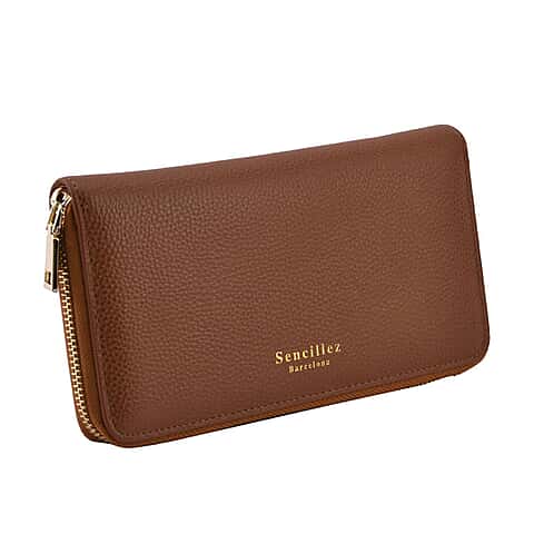 Sencillez 100% Genuine Leather RFID Protected Wallet - Tan - 7197838 - TJC