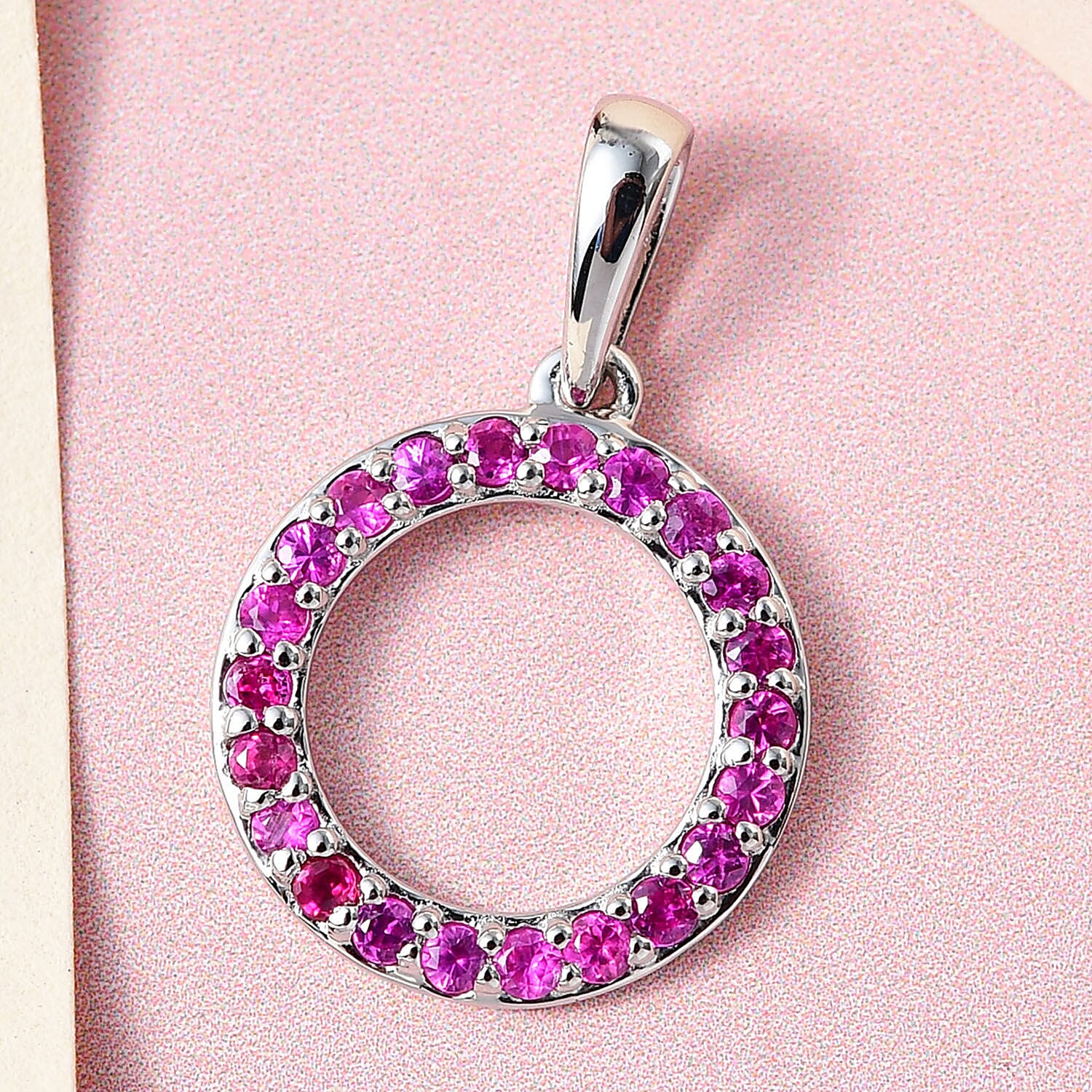RHAPSODY 950 Platinum AAAA Ruby Circle Pendant 0.40 Ct. - 7197979 - TJC