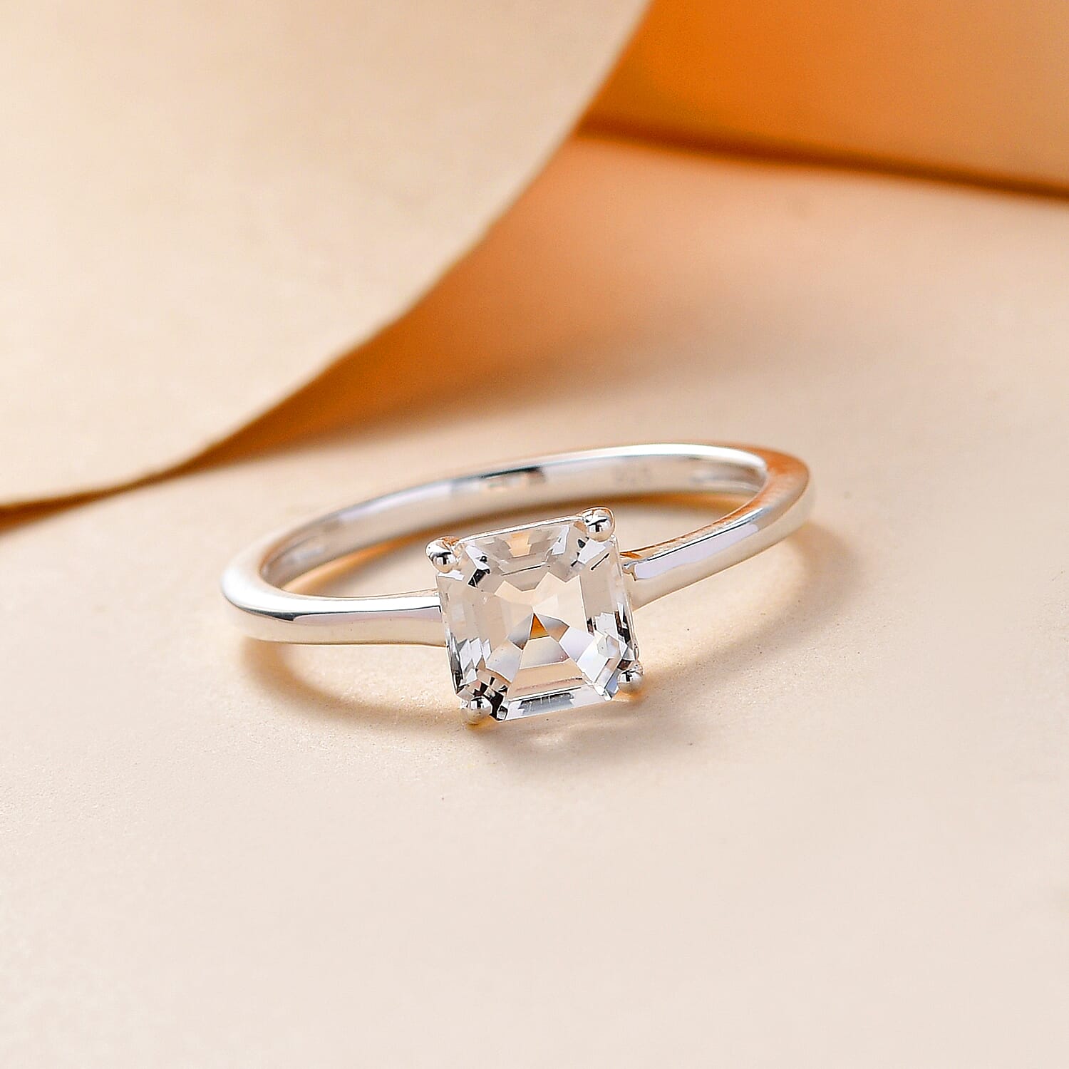 Petalite (Asscher Cut) Solitaire Ring in Sterling Silver - 7211100 - TJC