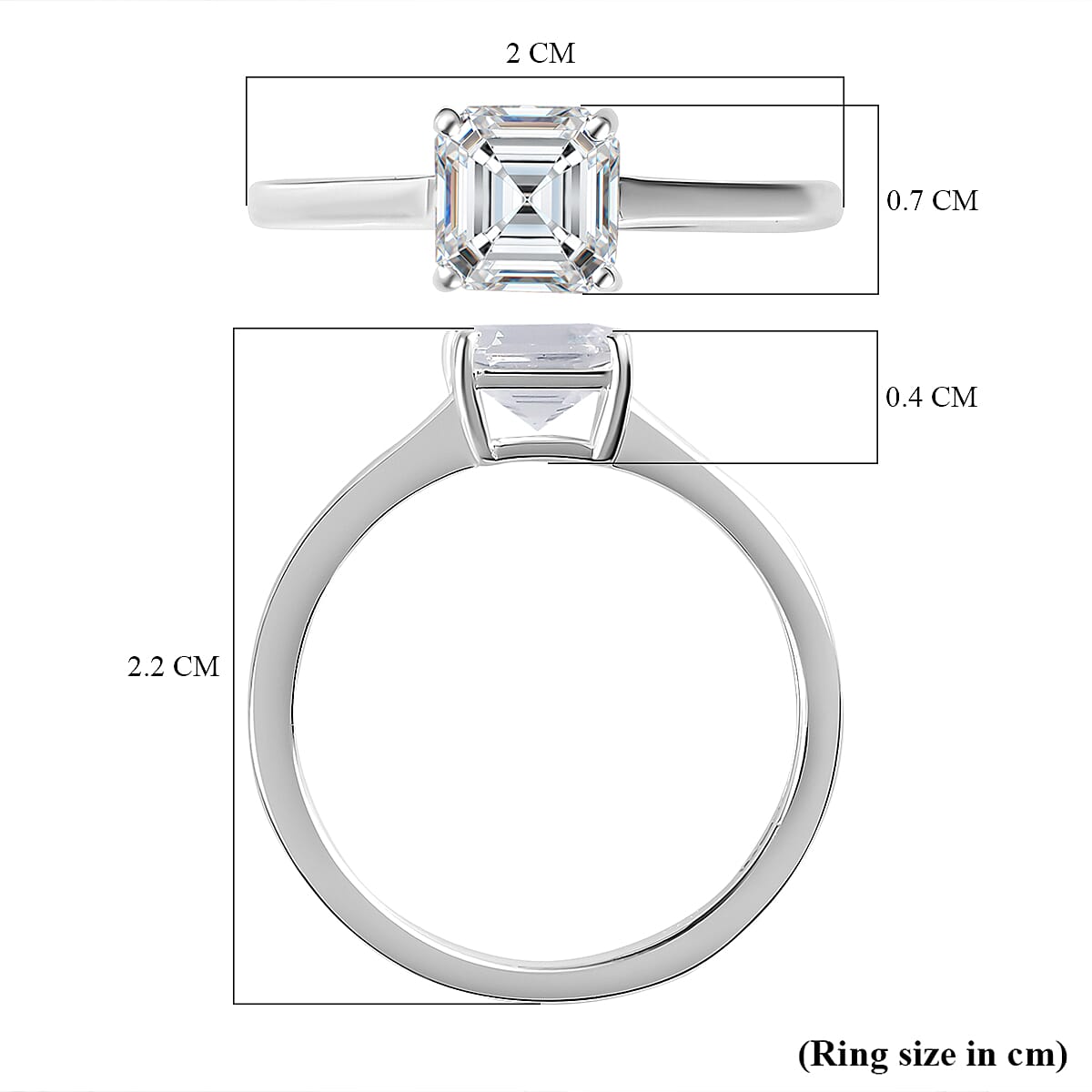 Petalite (Asscher Cut) Solitaire Ring in Sterling Silver - 7211100 - TJC