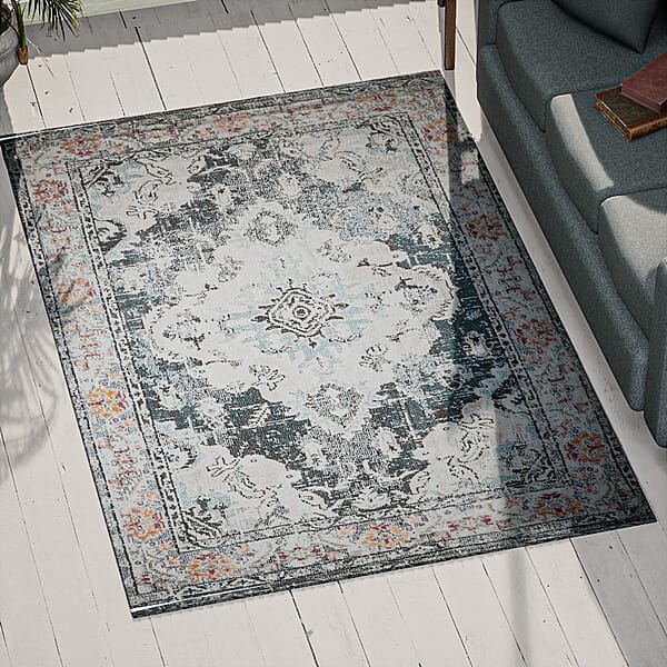 Cotton Digital Rug and Door Mat (Size 120x1 cm) - Green & Multicolor ...