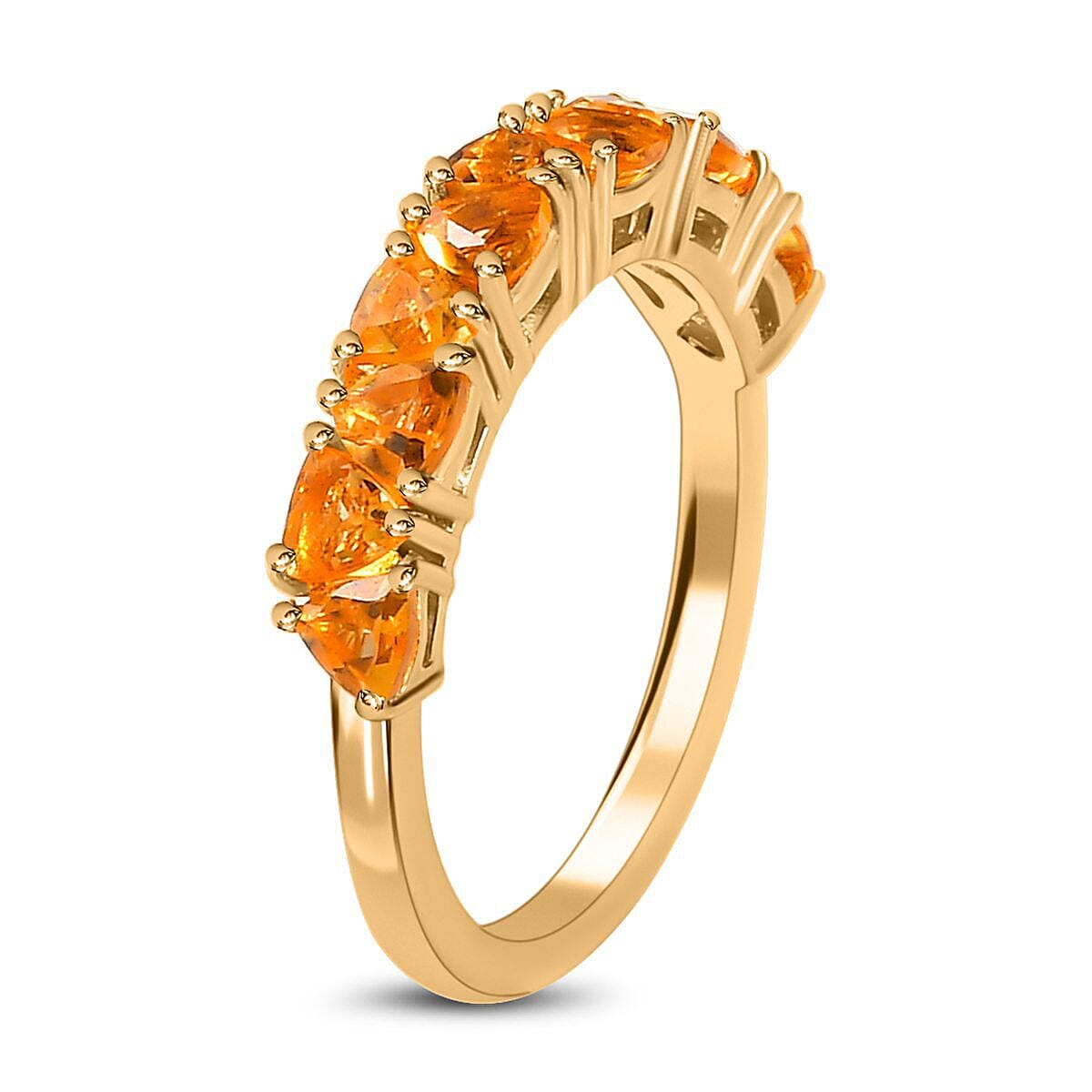 Citrine Band Ring in 18K Yellow Gold Vermeil Plated Sterling Silver 1. ...