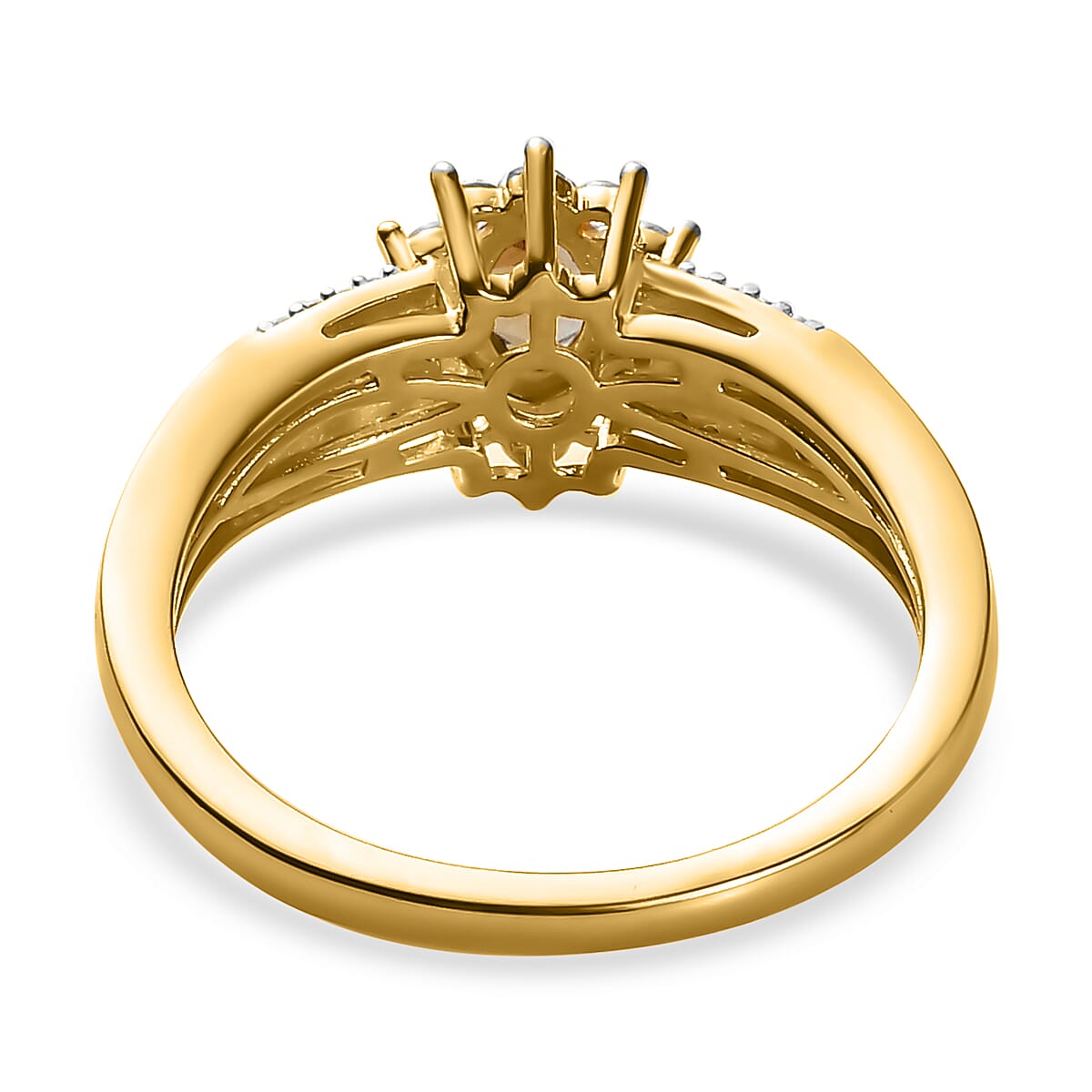 Natural Golden Tanzanite and Natural Cambodian Zircon Ring in 18K ...