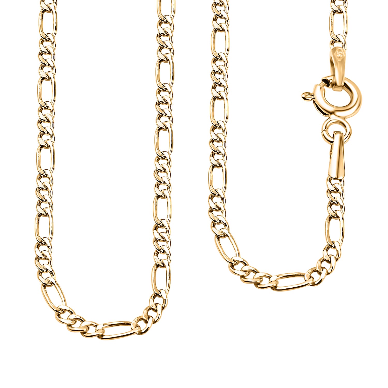 9K Yellow Gold Figaro Chain (Size - 24) with Spring Ring Clasp ...