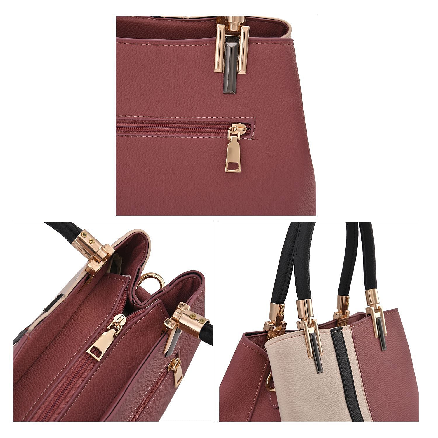 Designer Closeout Deal - Full Grain Handbag with Detachable Long Strap ...