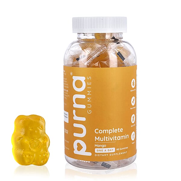 Purna - Mango Flavoured Complete Multivitamin Gummies (60 Gummies ...